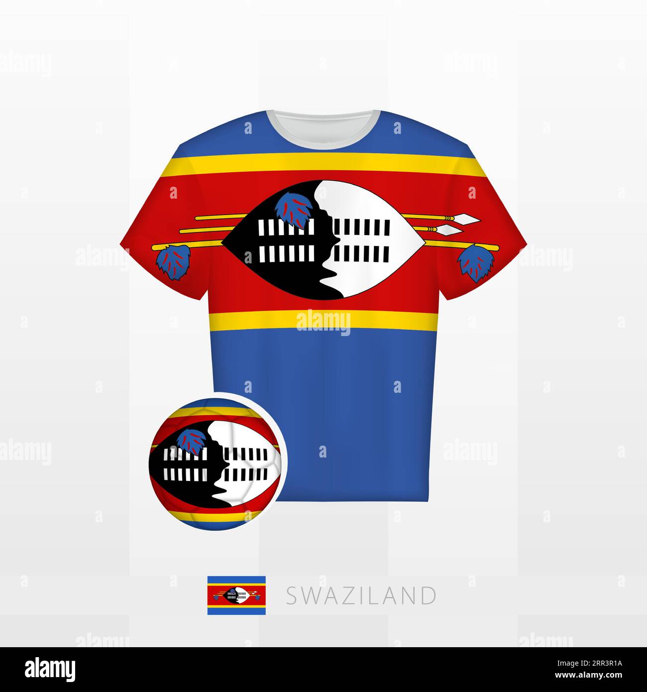 Football uniform of national team of Swaziland with football ball with ...