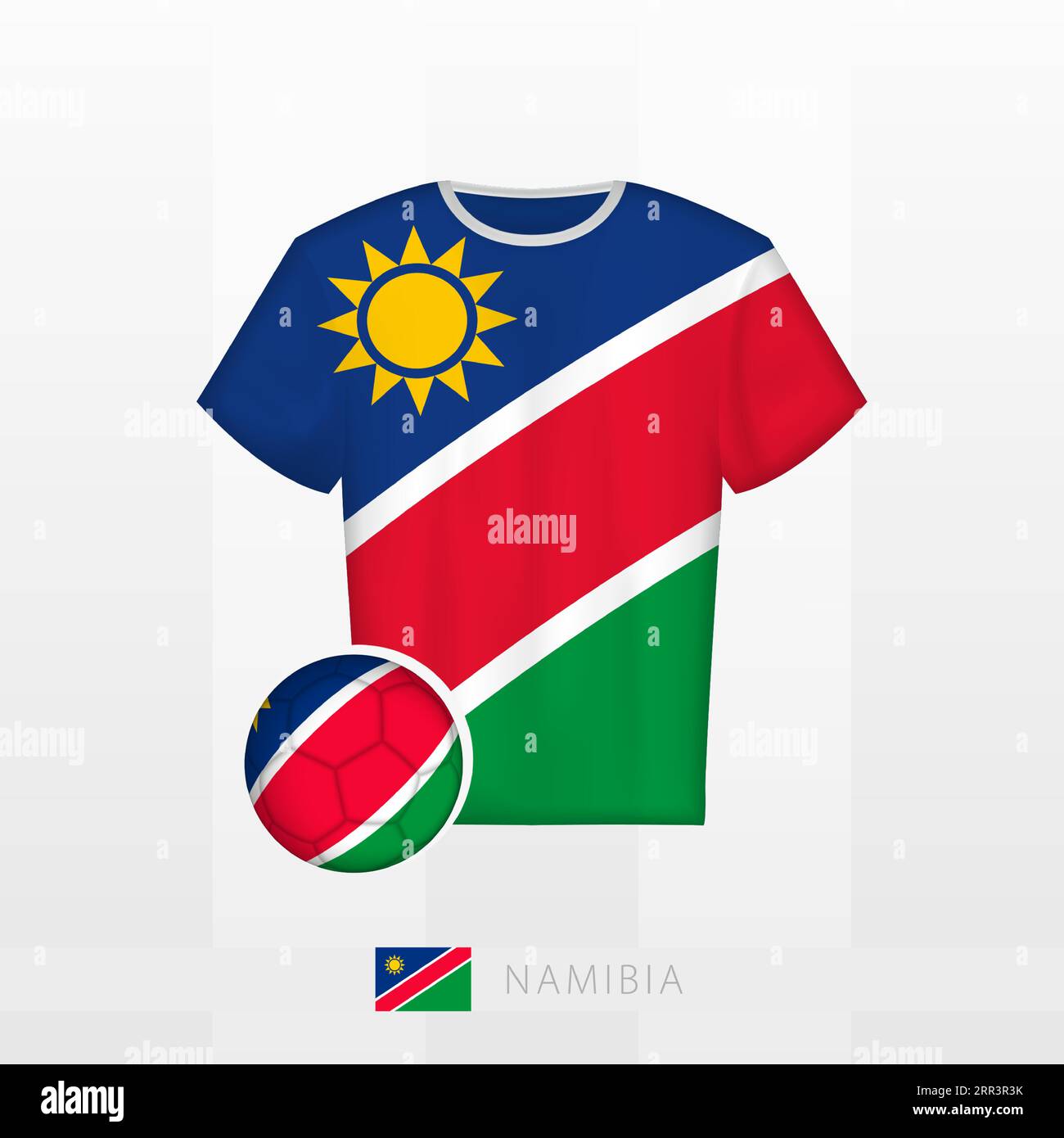 Football uniform of national team of Namibia with football ball with ...