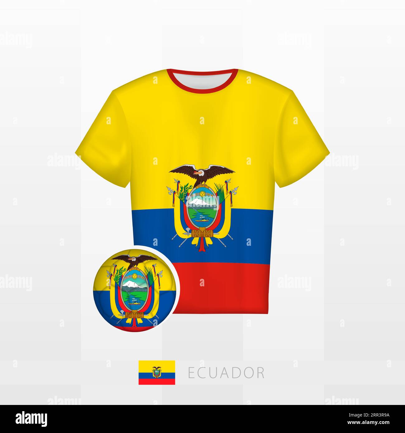 Football uniform of national team of Ecuador with football ball with ...