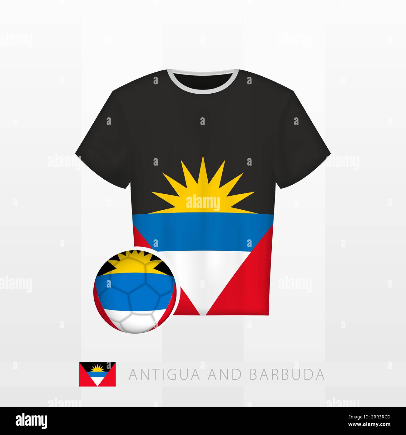 Football uniform of national team of Antigua and Barbuda with football ...