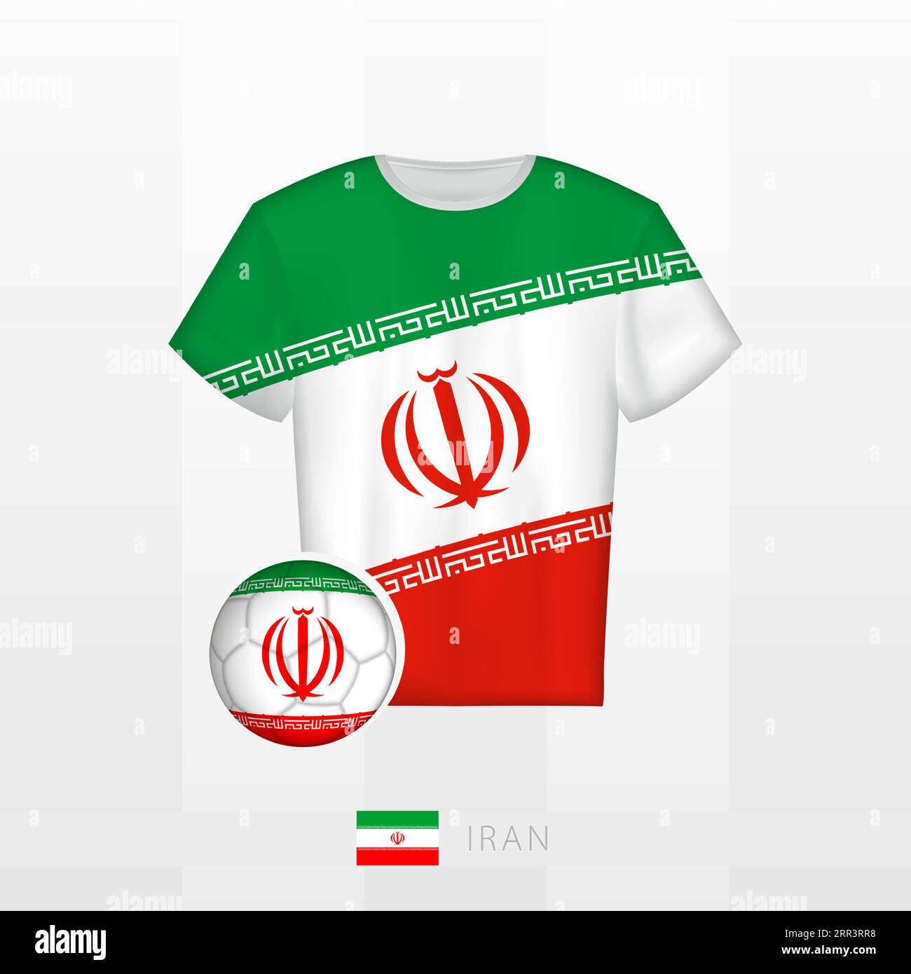 Football uniform of national team of Iran with football ball with flag ...