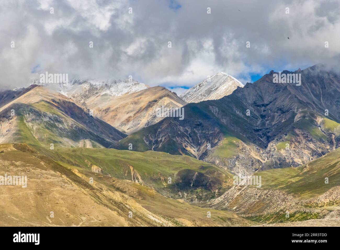 Dark Clouds HImalayan Mountains and Road to Korala Border between Tibet ...