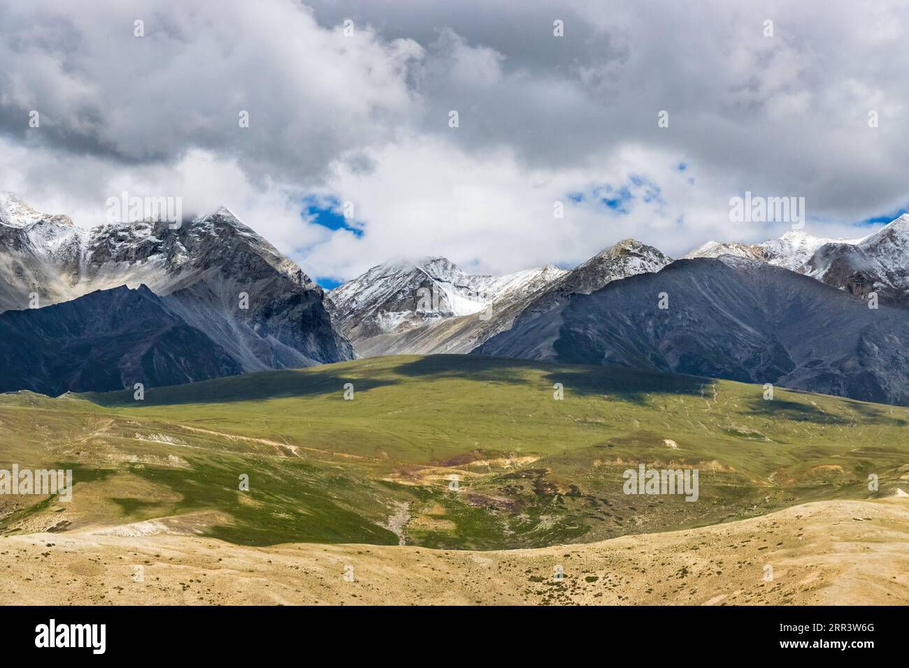 Dark Clouds HImalayan Mountains and Road to Korala Border between Tibet ...