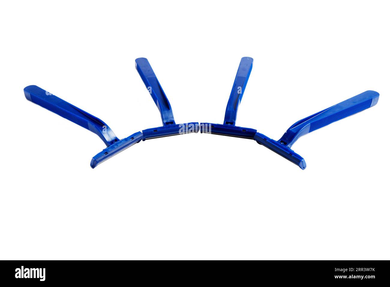 Non-permanent blue plastic shaving machine isolated on white background ...