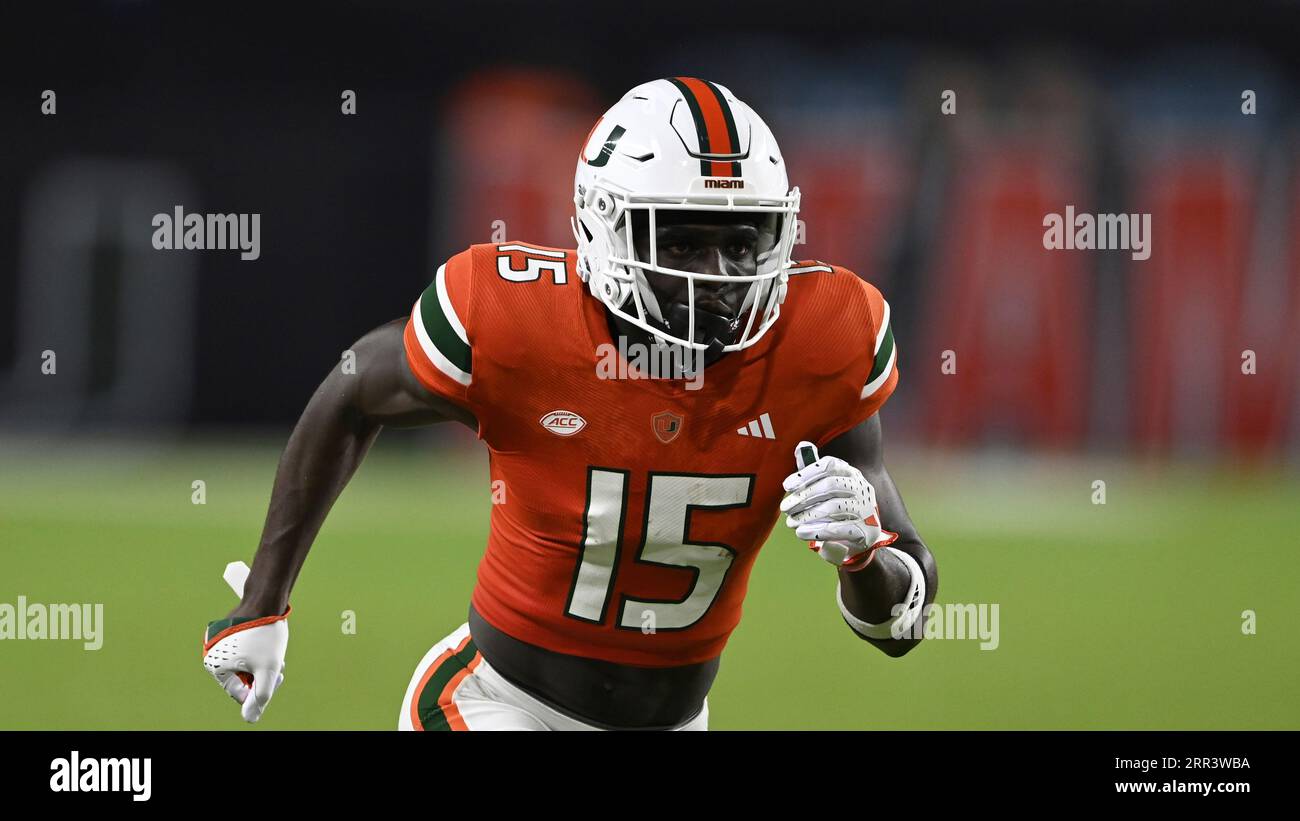 Miami's Tyler Harrell during an NCAA football game on Friday, Sept.1 ...
