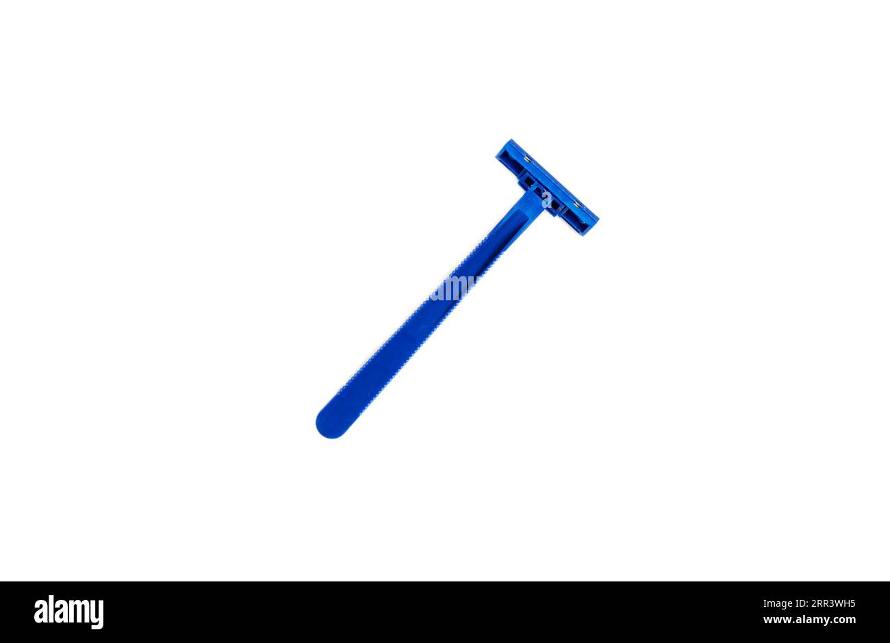 Non-permanent blue plastic shaving machine isolated on white background ...