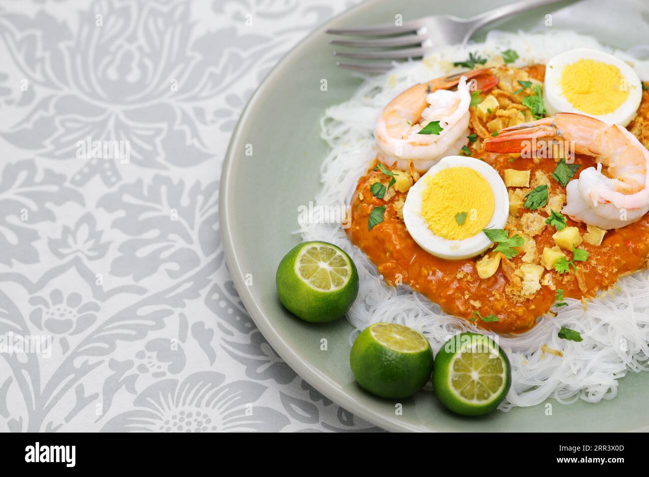 Pancit palabok, Filipino traditional noodle dish, copy space Stock ...