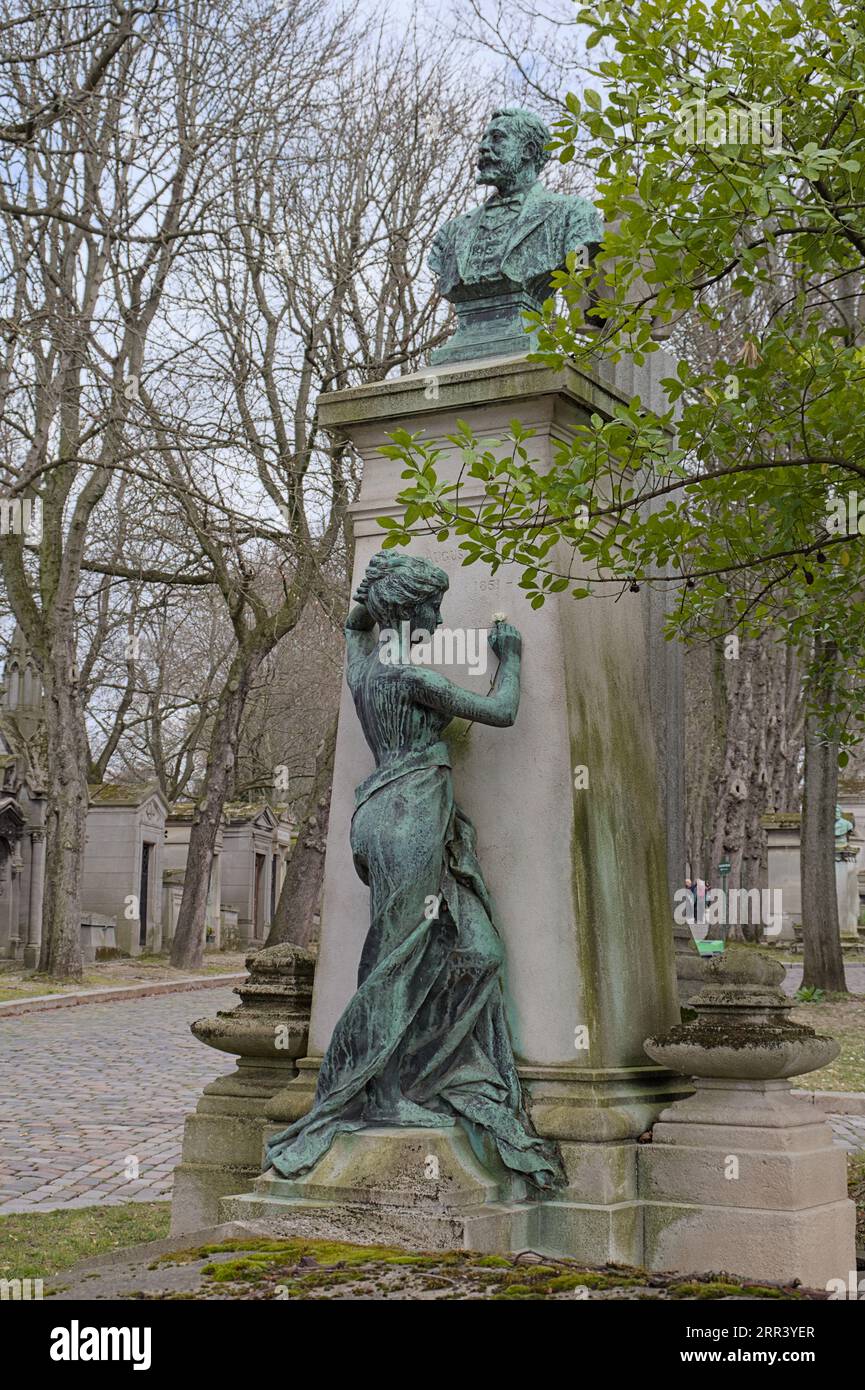 Tomb of Auguste Burdeau in Père-Lachaise cemetery, Paris France Stock ...
