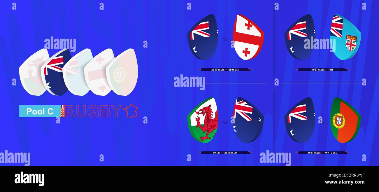 Rugby team of Australia all matches icon in pool A of international ...