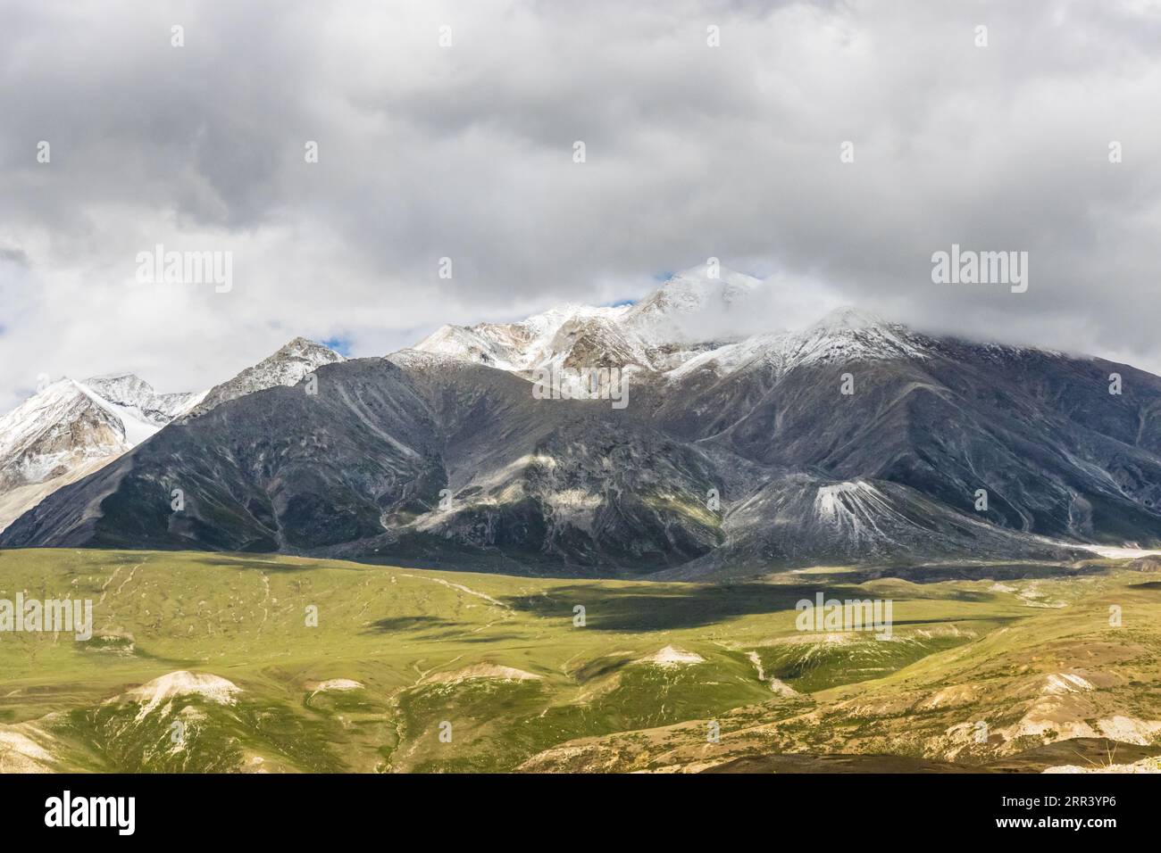 Dark Clouds HImalayan Mountains and Road to Korala Border between Tibet ...
