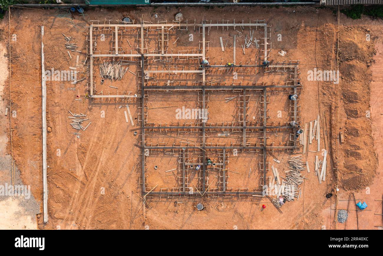 The process of Reinforcement Concrete Structure Aerial View Stock Photo ...