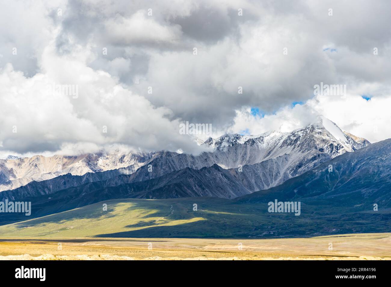 Dark Clouds HImalayan Mountains and Road to Korala Border between Tibet ...