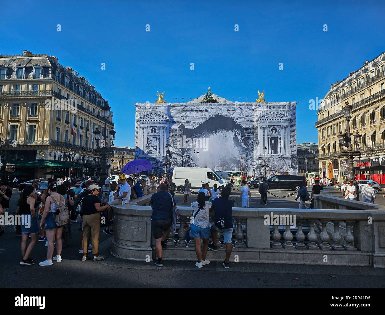 Paris, France on September 6, 2023. Artist JR covers the facade of the ...