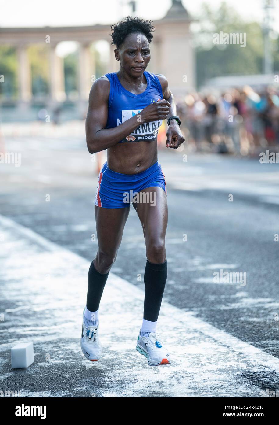 Alina Armas of Namibia competing in the women’s marathon on day 8 of ...