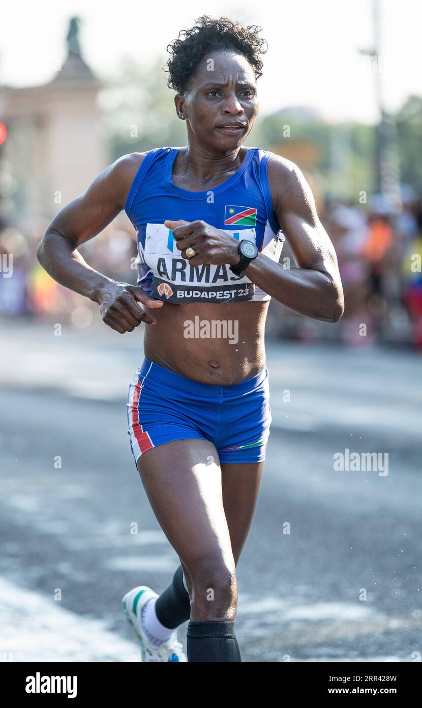 Alina Armas of Namibia competing in the women’s marathon on day 8 of ...