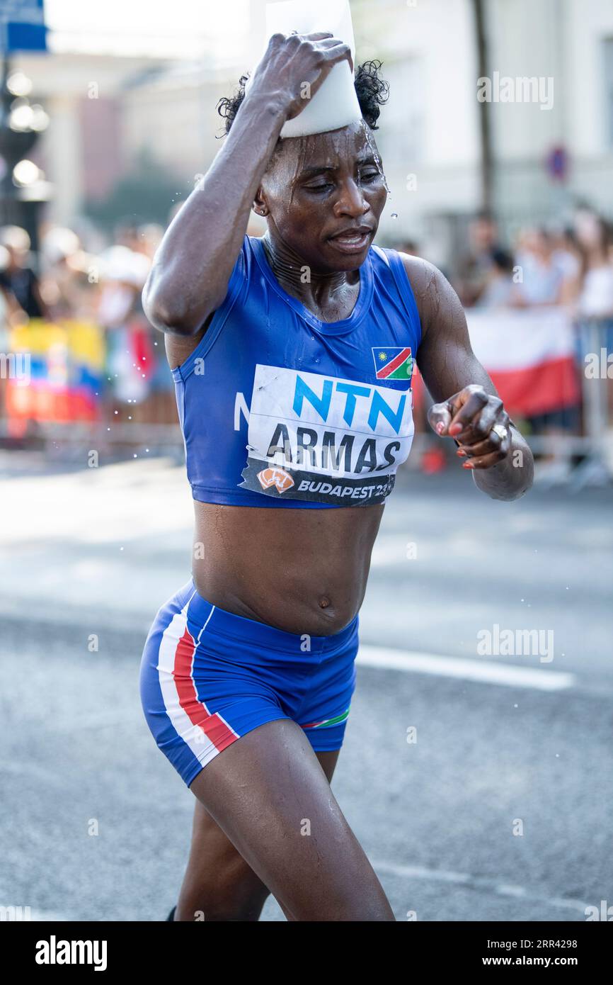Alina Armas of Namibia competing in the women’s marathon on day 8 of ...