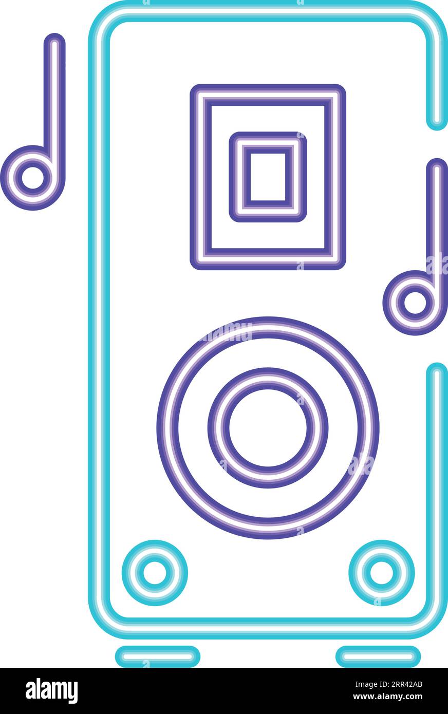 Music player neon glow Stock Vector Images - Alamy