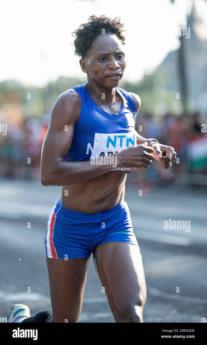 Alina Armas of Namibia competing in the women’s marathon on day 8 of ...