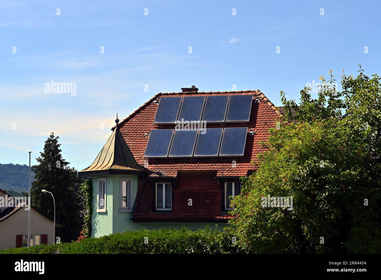 Solar panels roof switzerland hi-res stock photography and images - Alamy