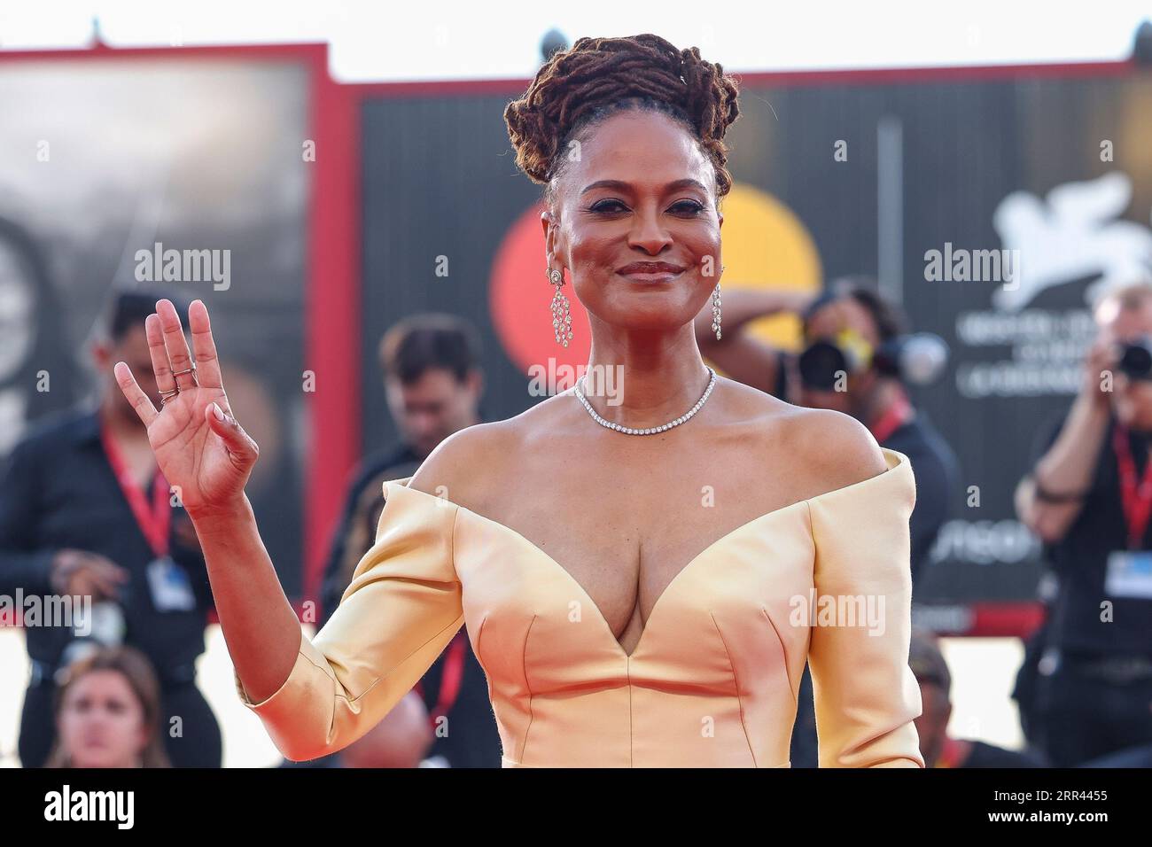 Director Ava DuVernay poses for photographers upon arrival for the premiere of the film 'Origin ...
