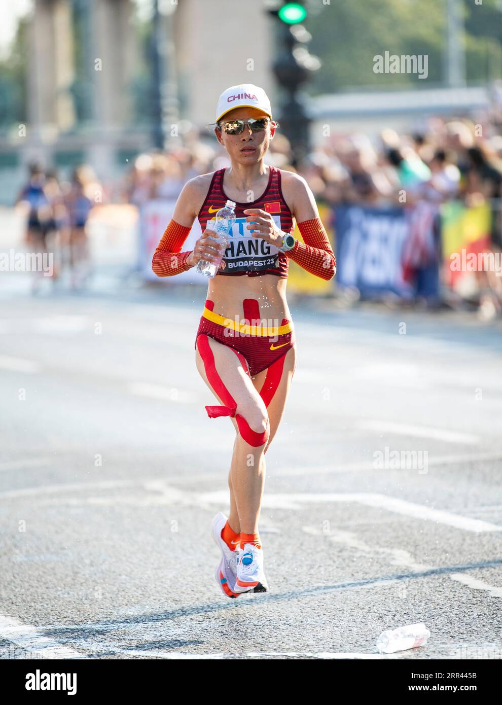 Deshun Zhang of China competing in the women’s marathon on day 8 of the ...