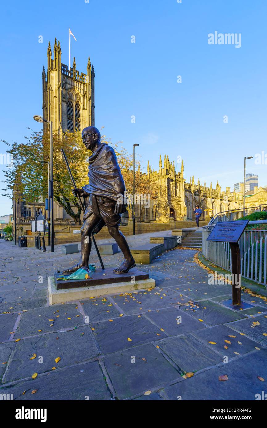 Manchester UK - October 08, 2022: View of the Manchester Cathedral ...