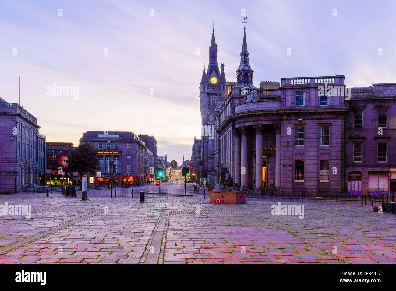 Aberdeen, UK - October 06, 2022: Sunset view of Castle Street in ...