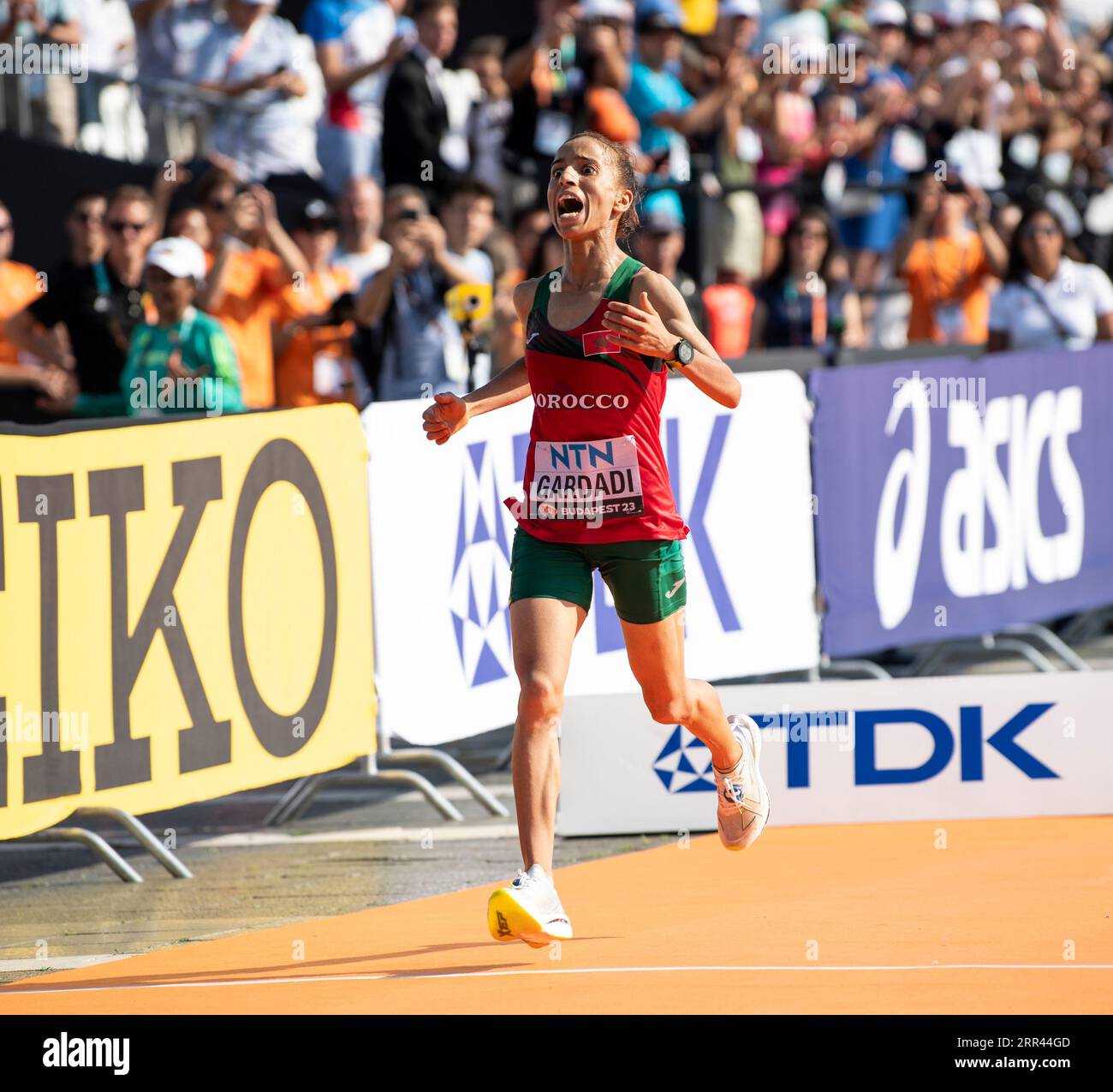 Fatima Ezzahra Gardadi of Morocco competing in the women’s marathon on ...