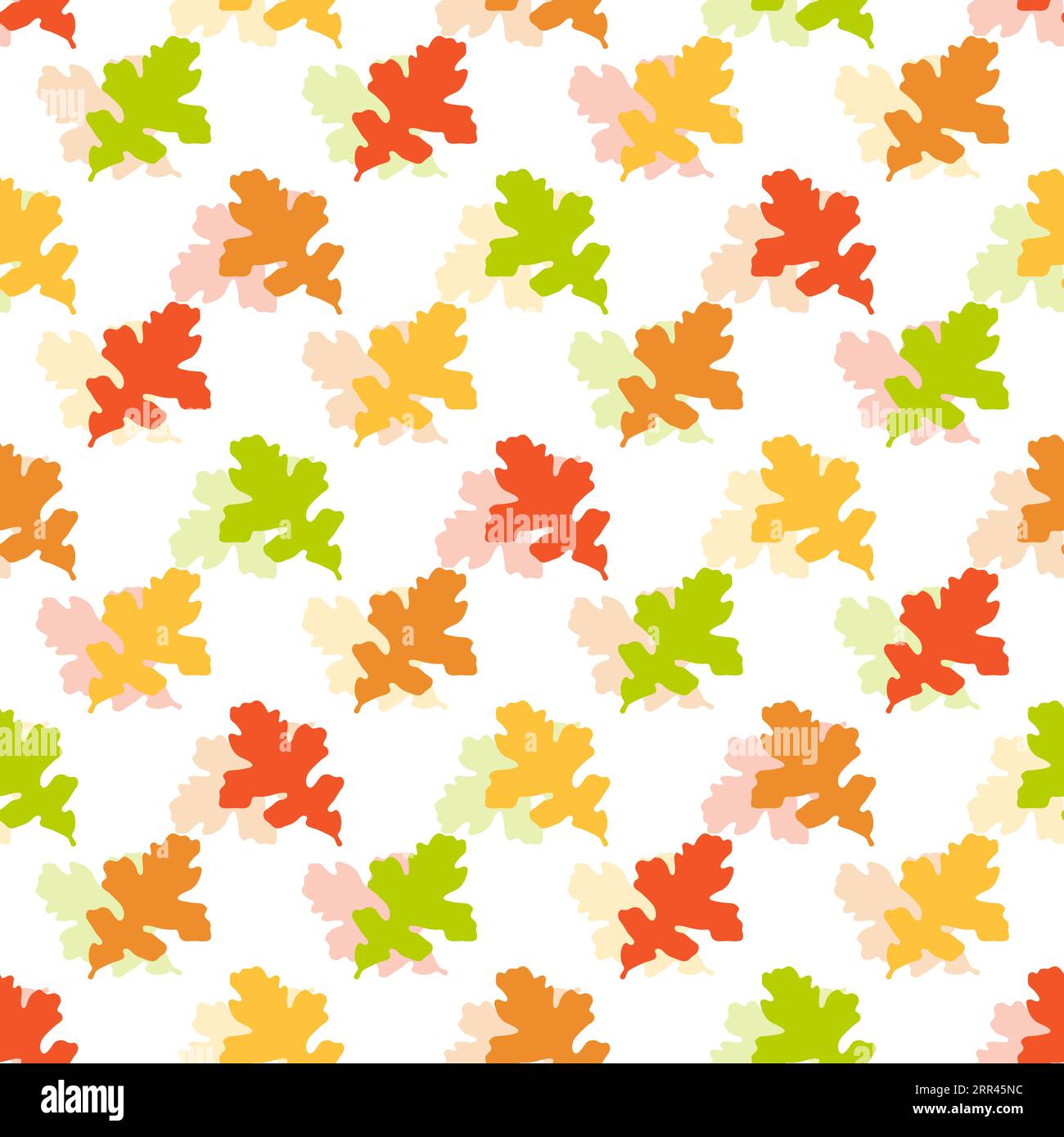 Vector Floral Oak Leaves Seamless Pattern Autumn Background Textile
