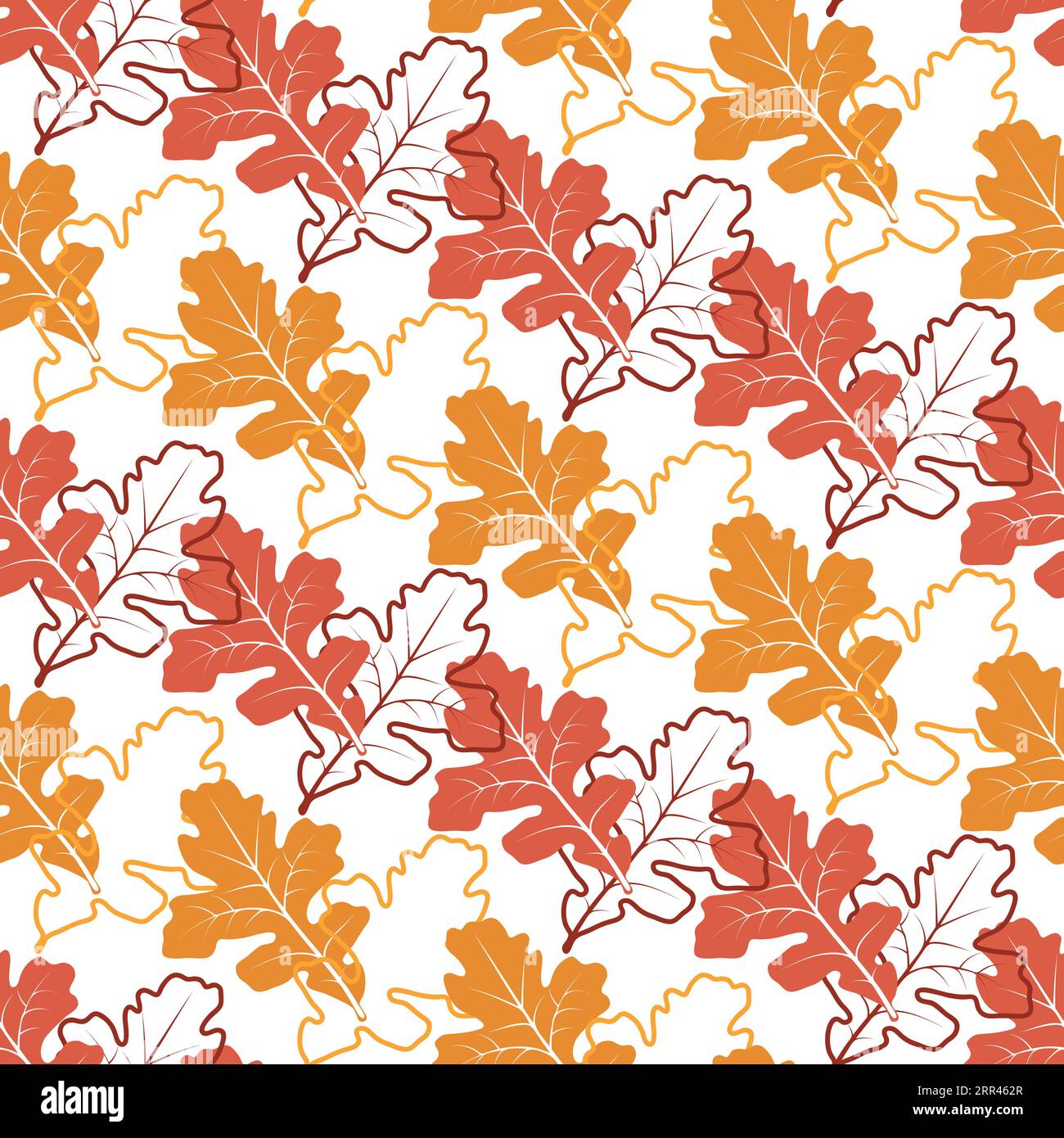 Vector floral oak leaves seamless pattern. Autumn background, textile design Stock Vector Image ...