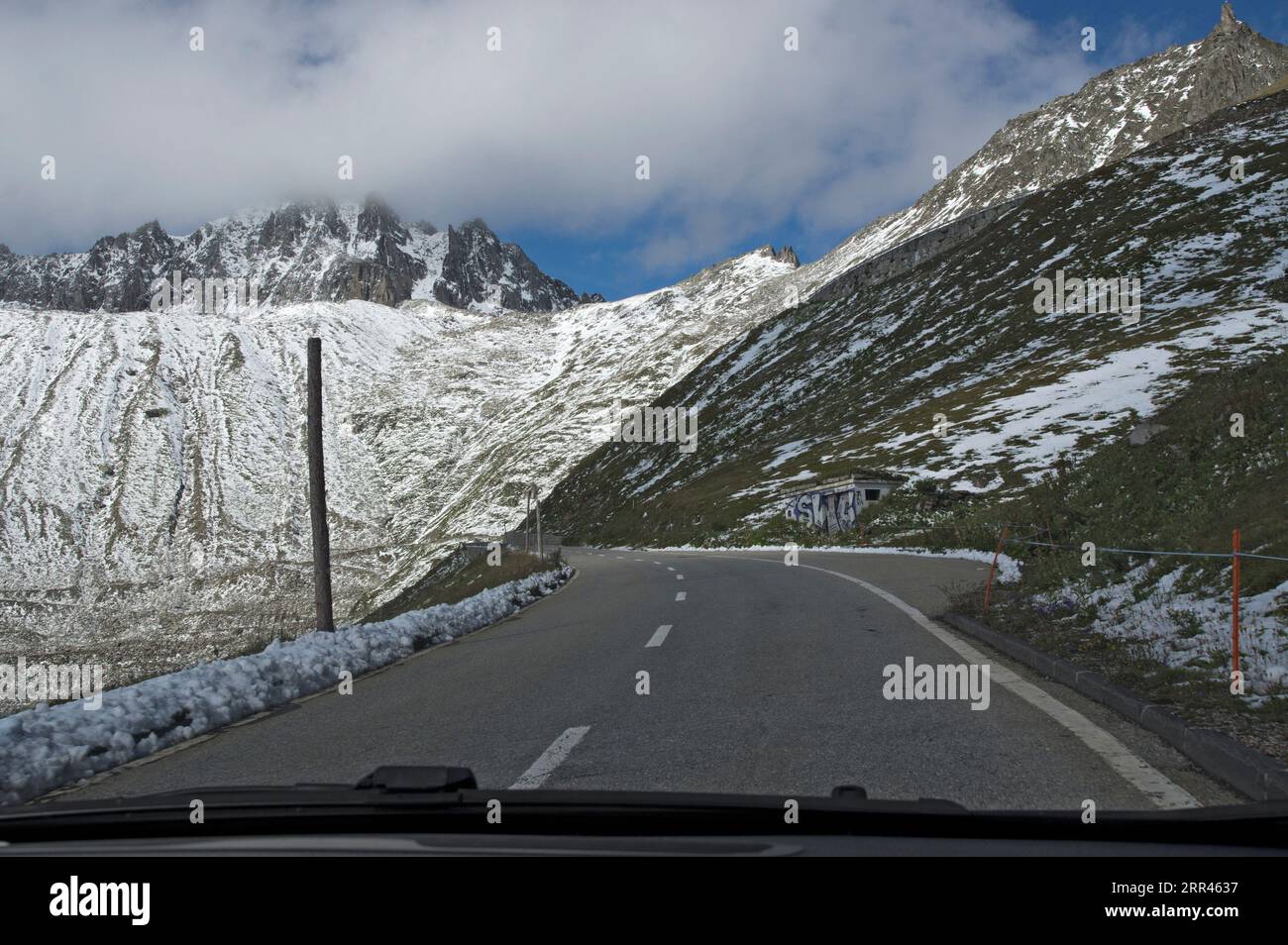 Nufenen Pass, Switzerland , driving across the Swiss alps Stock Photo ...