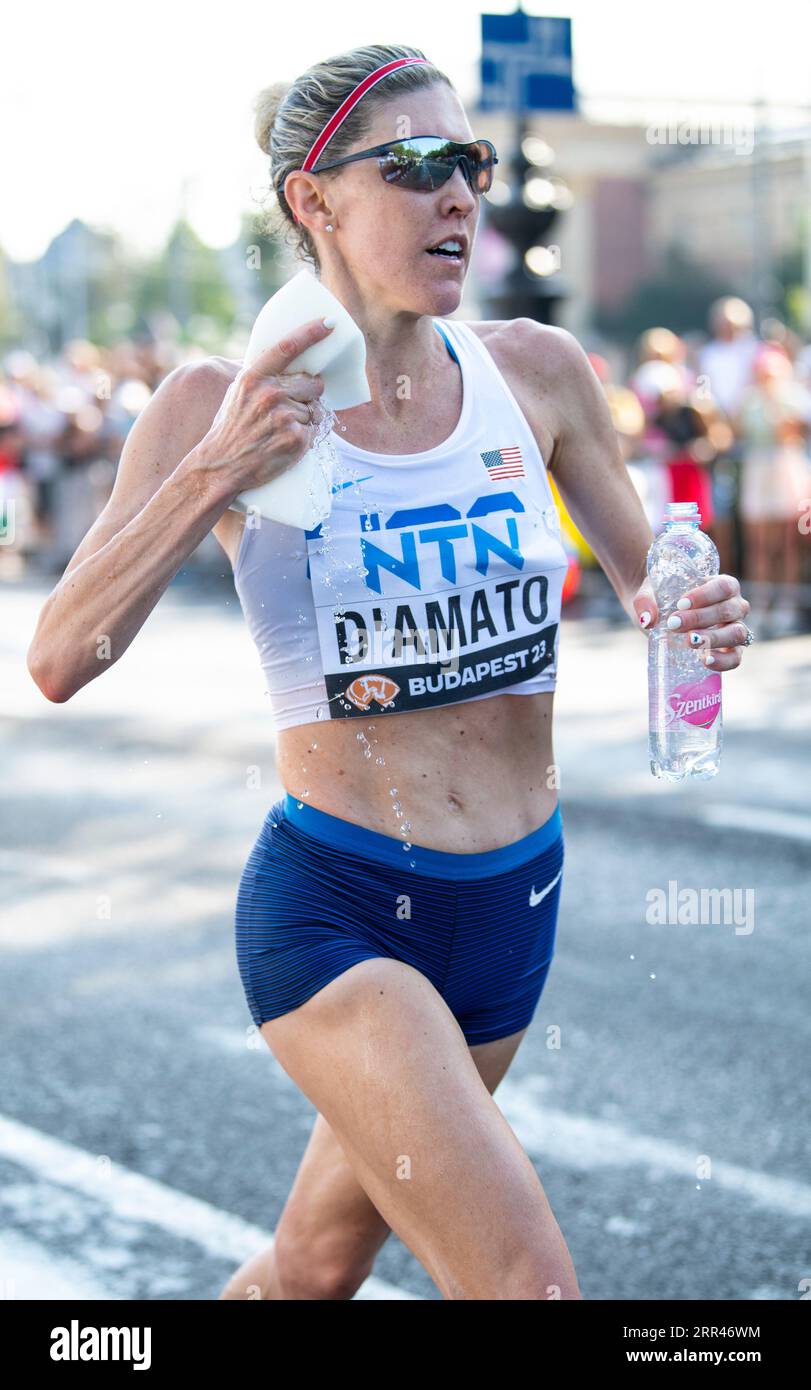 Keira D'Amato of the USA competing in the women’s marathon on day 8 of ...
