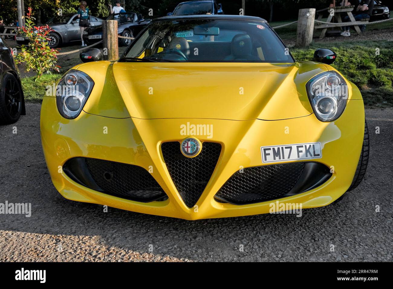Alfa Romeo 4C 50TH anniversary spider S-A in Yellow Stock Photo - Alamy