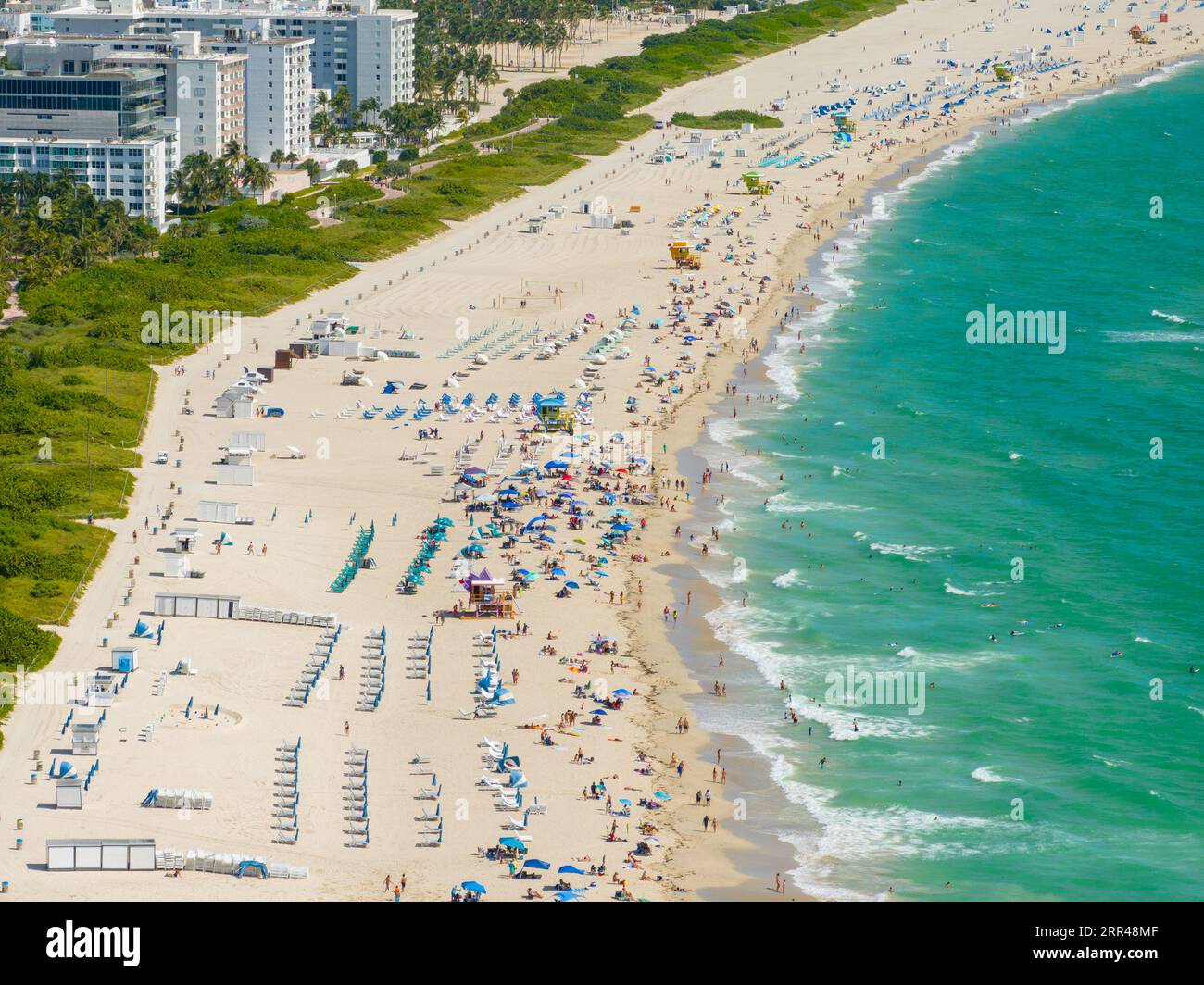 Tourists in Miami Beach for Labor Day Weekend American holiday Stock ...