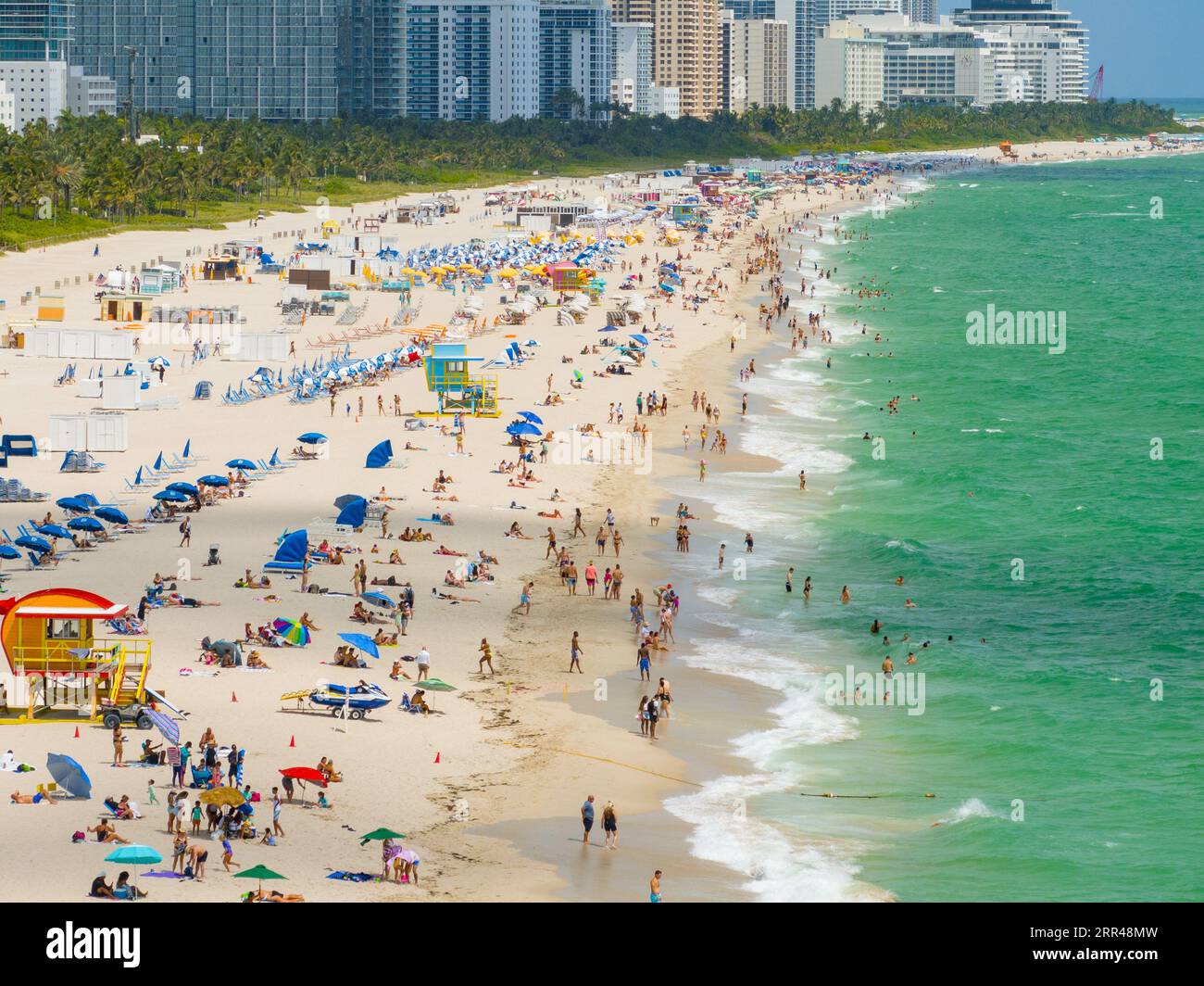 Miami Beach, FL, USA - September 3, 2023: Tourists in Miami Beach ...
