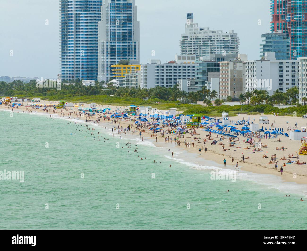 Miami Beach, FL, USA - September 3, 2023: Overcrowding Miami Beach ...