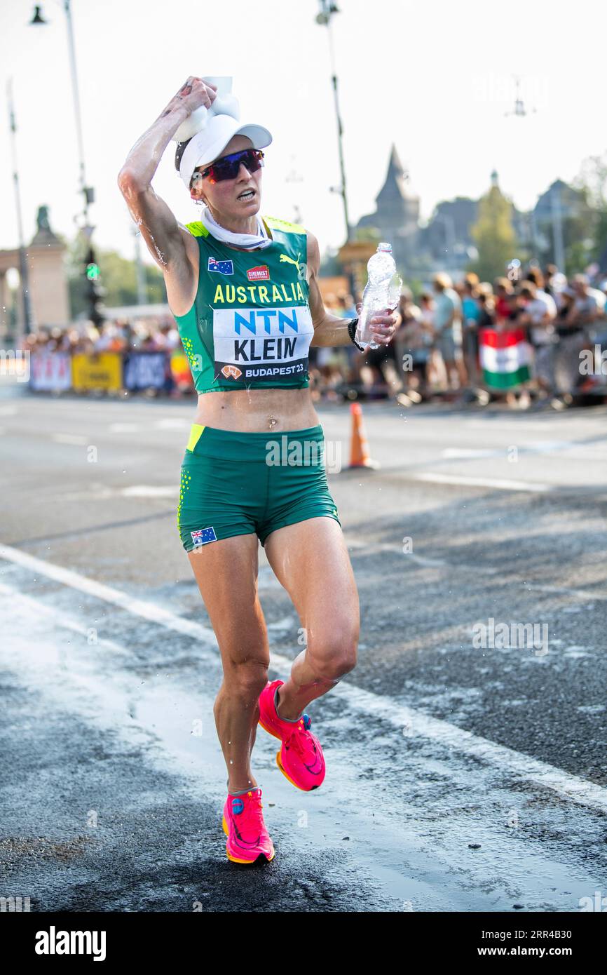 Sarah Klein of Australia competing in the women’s marathon on day 8 of ...