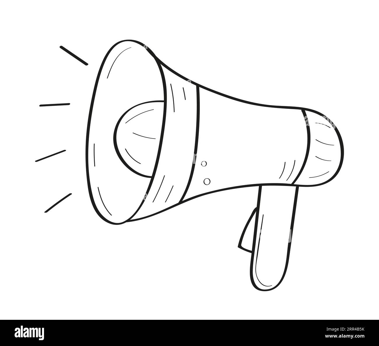 Megaphone doodle icon vector. Retro megaphone on a white background ...