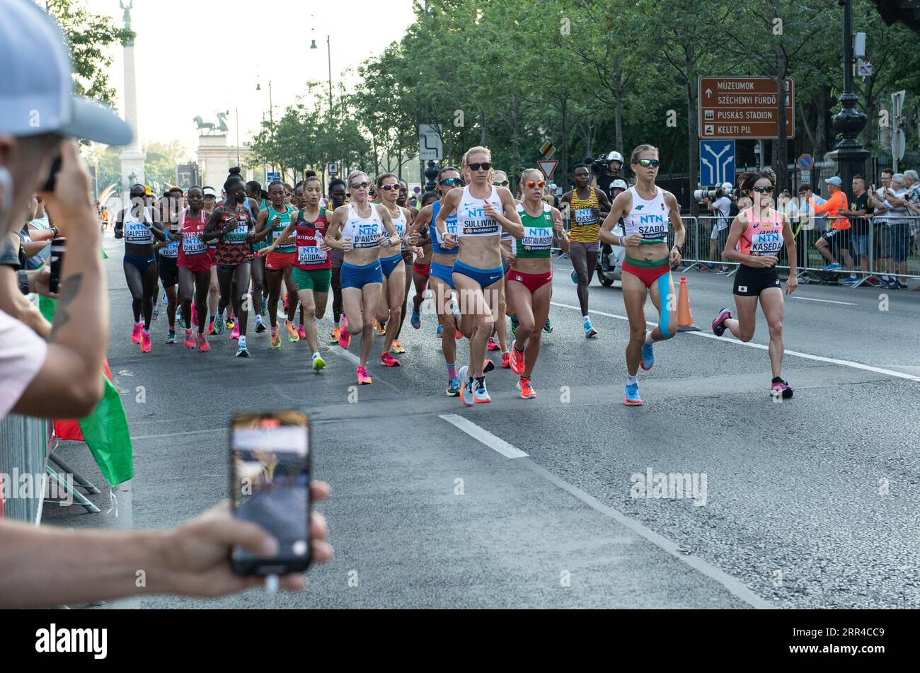 Susanna Sullivan of the USA competing in the women’s marathon on day 8 ...