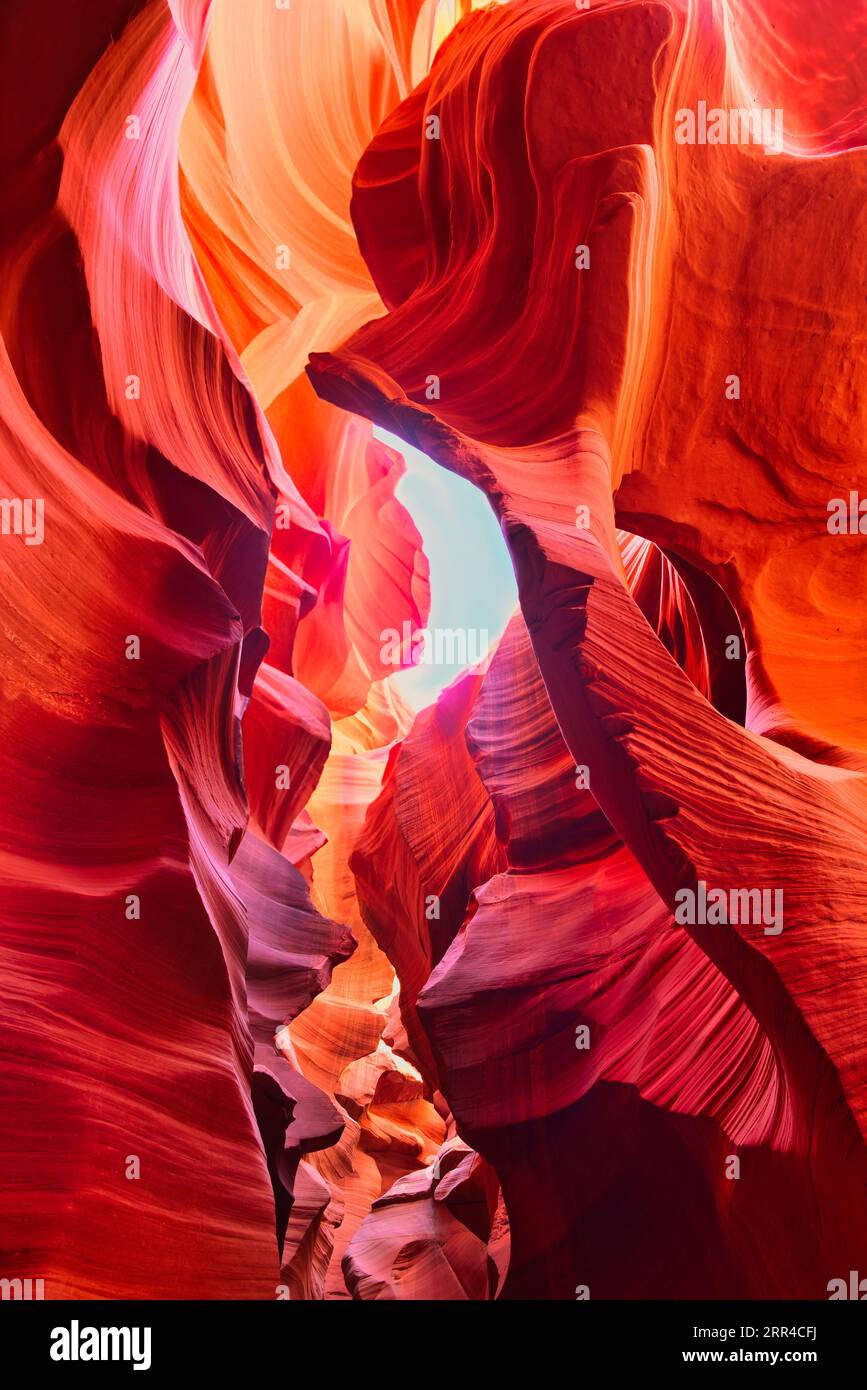 A breathtaking panoramic view of the majestic Antelope Canyon in ...