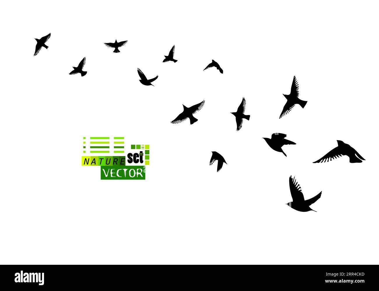 Flying birds silhouette flock. Vector illustration Stock Vector Image ...