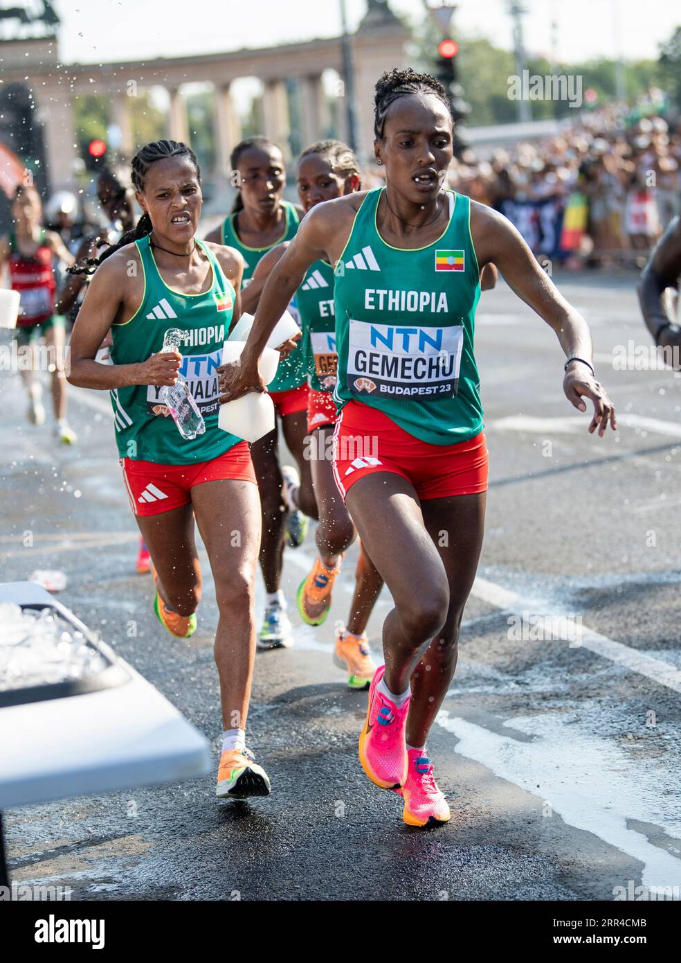 Tsehay Gemechu of Ethiopia competing in the women’s marathon on day 8 ...