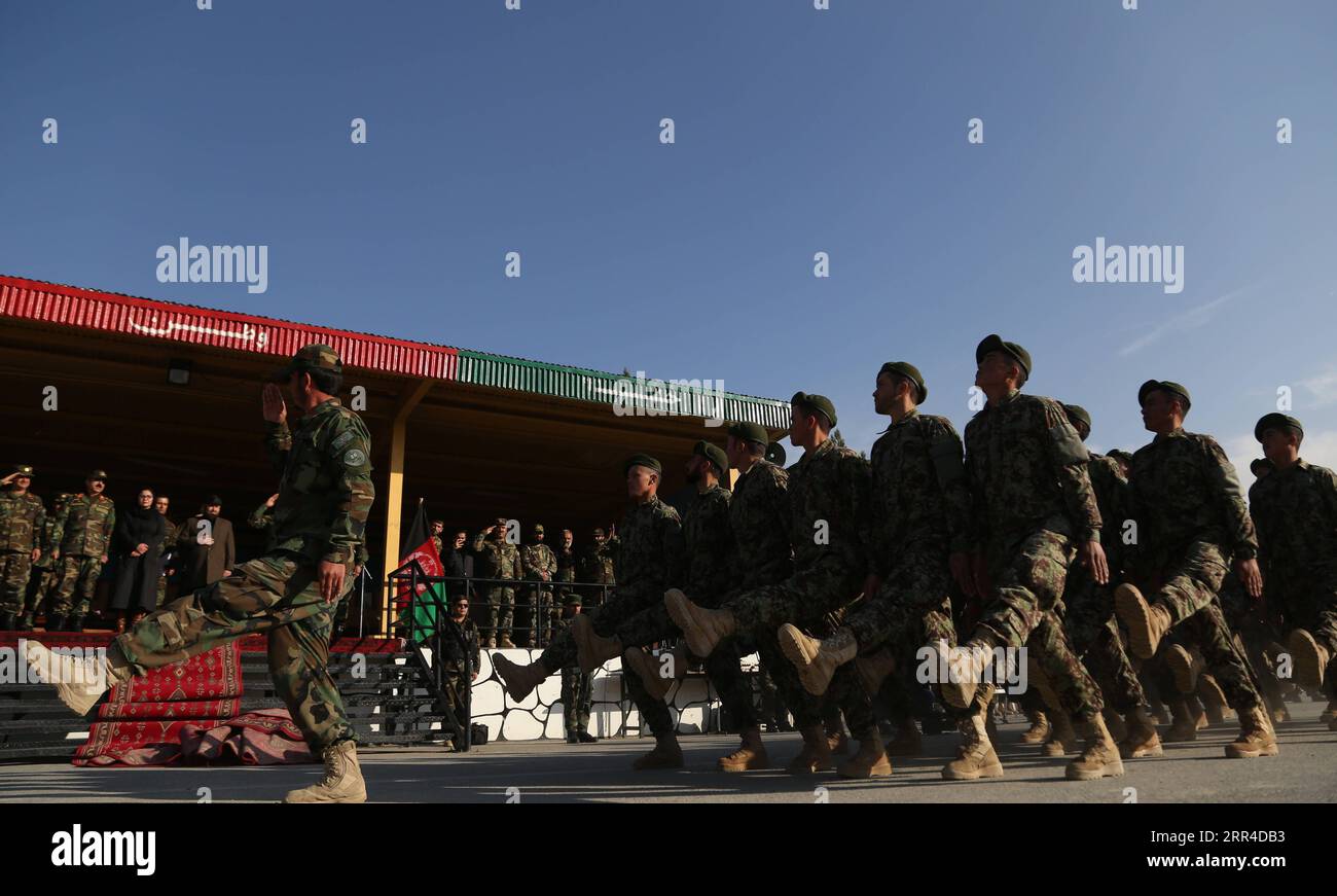 201130 -- KABUL, Nov. 30, 2020 -- Soldiers take part in their ...