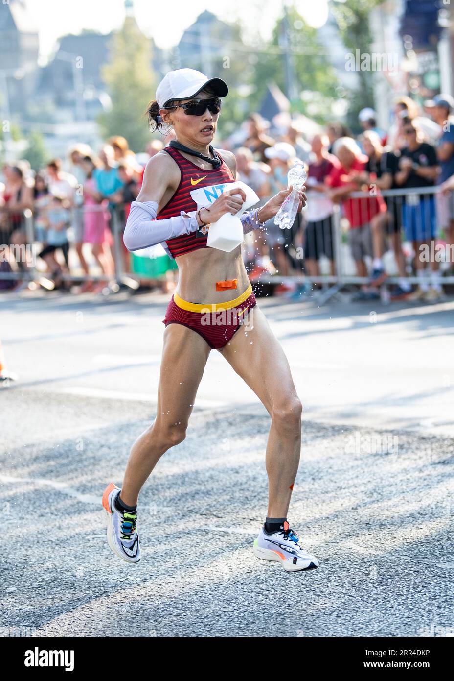 Zhixuan Li of China competing in the women’s marathon on day 8 of the World Athletics ...