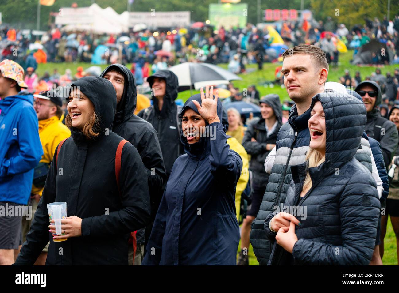 A great atmosphere in main Mountain Stage field in the heavy rainstorm ...