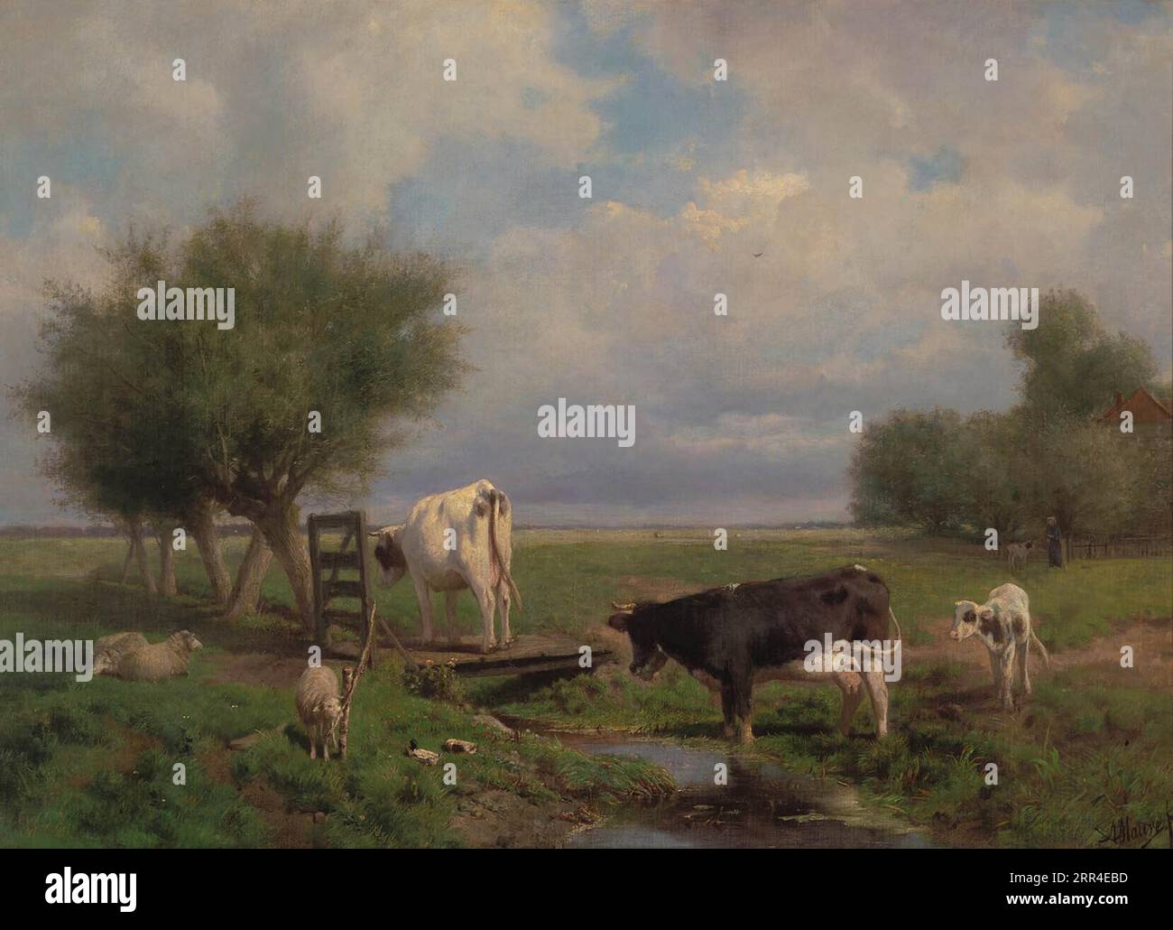 Cows and Sheep between 1800 and 1900 by Anton Mauve Stock Photo - Alamy