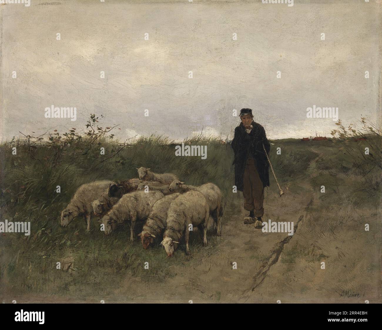 Shepherd and Sheep between circa 1885 and circa 1888 by Anton Mauve ...