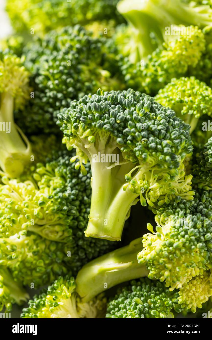 Raw Organic Green Broccoli in a Bowl Stock Photo - Alamy