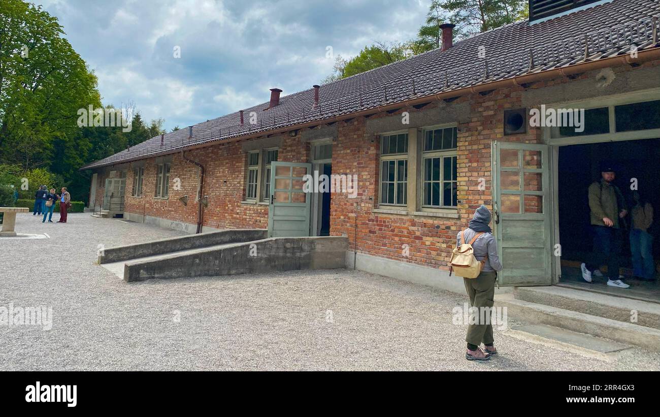 Building used as a gas chamber in the Dachau concentration camp in ...