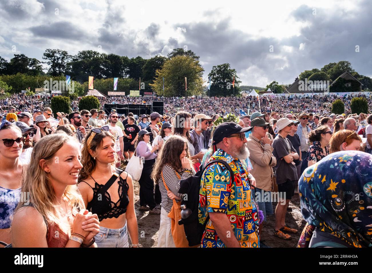 The view of the vast colourful crowd from the Mountain Stage in ...